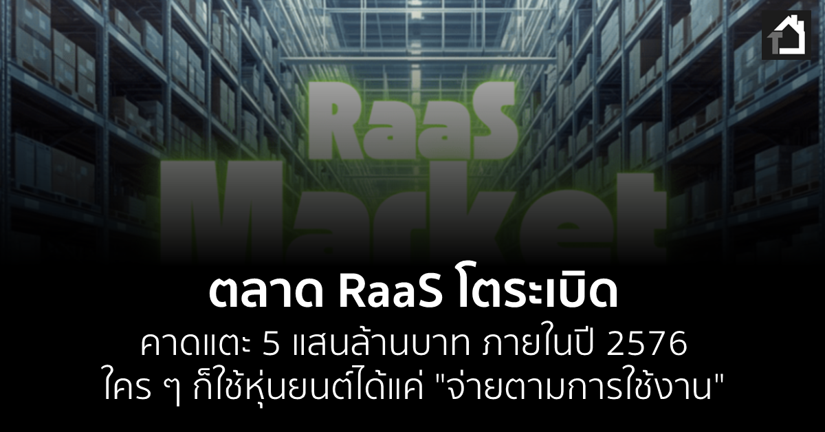 ตลาด RaaS โตระเบิด คาดแตะ 5 แสนล้านบาท ภายในปี 2576 ใคร ๆ ก็ใช้หุ่นยนต์ ...
